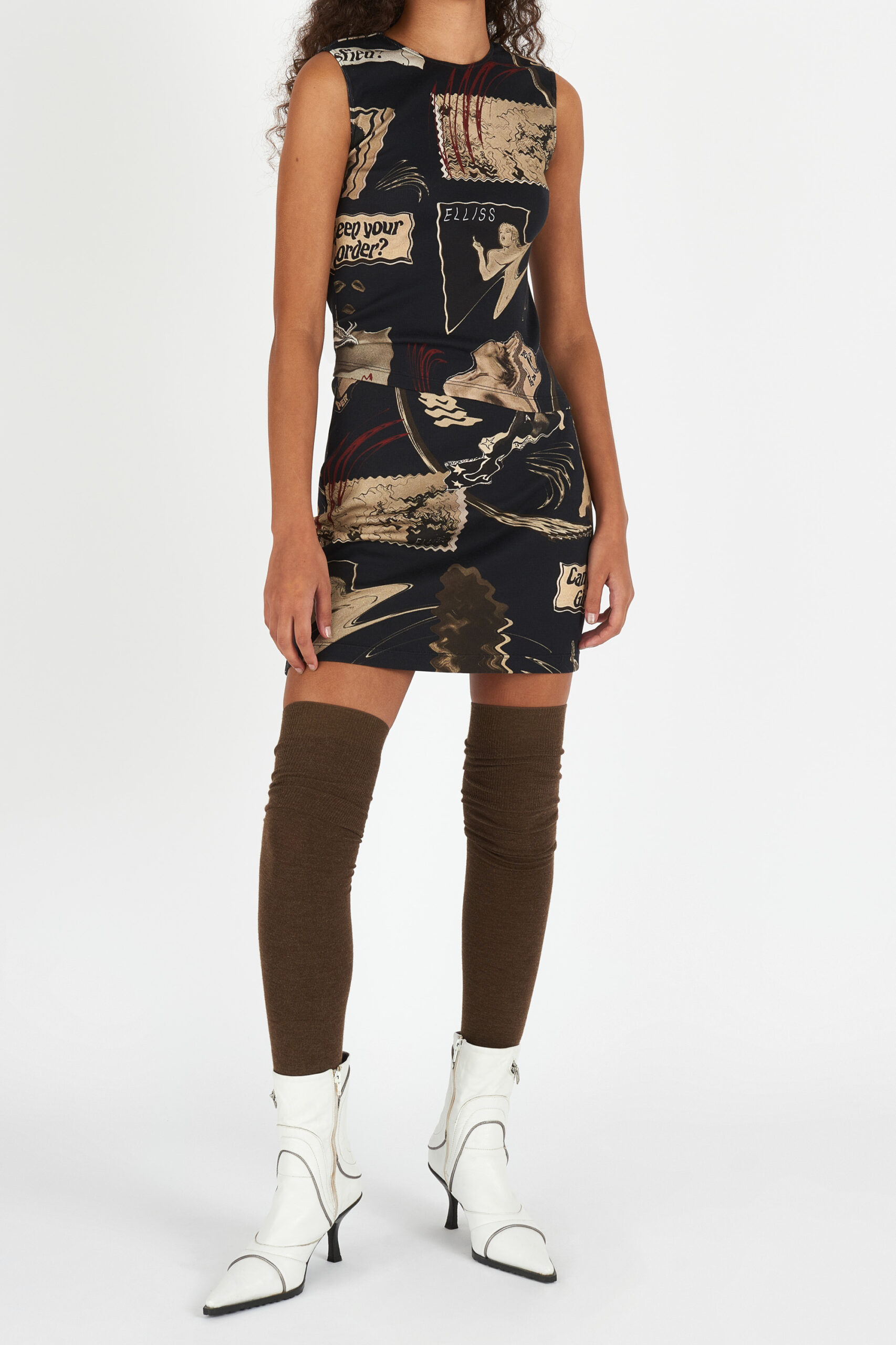 Collage Rib Mini Skirt - ELLISS