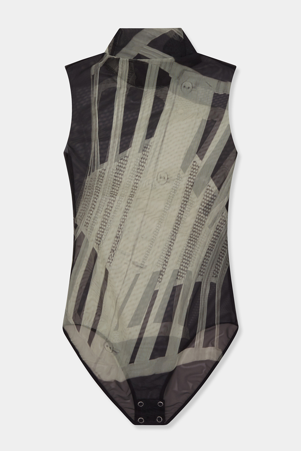 Chalk Corset Mesh High Neck Body - ELLISS